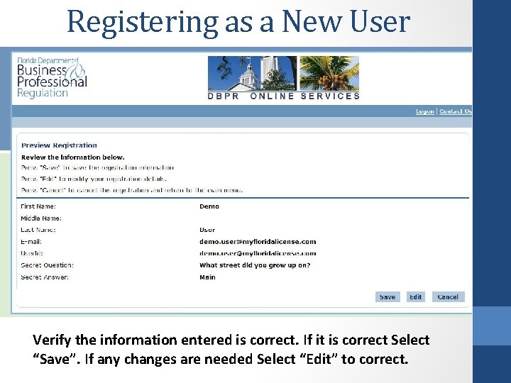 Florida Department of Business and Professional Regulations Ken