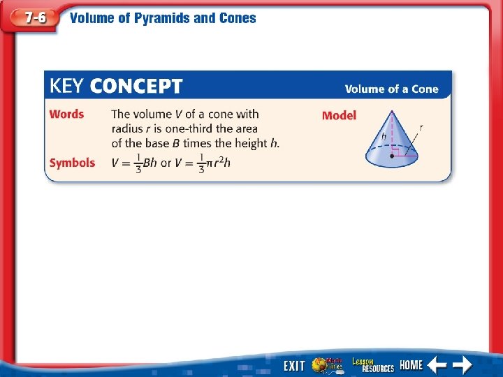 Find the volumes of pyramids and cones cone