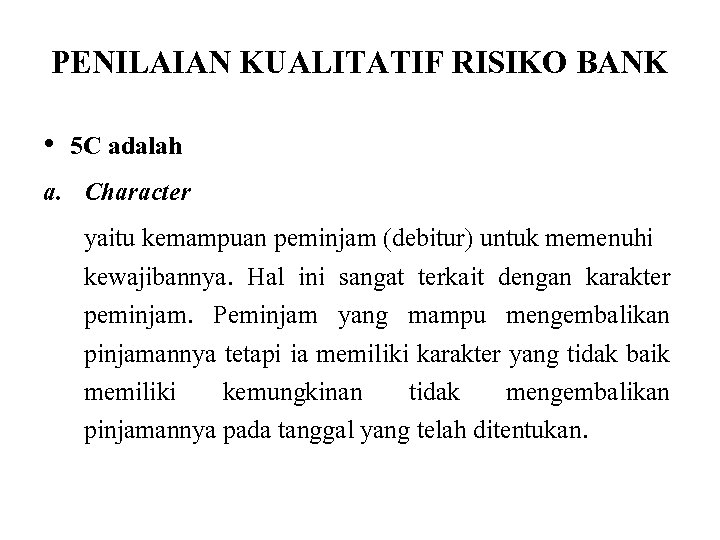 MANAJEMEN RISIKO BANK JENISJENIS RISIKO BANK RISIKO KREDIT