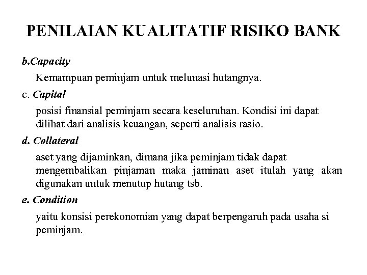 MANAJEMEN RISIKO BANK JENISJENIS RISIKO BANK RISIKO KREDIT