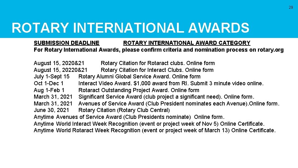 ROTARY CLUB CENTRAL Rotary International District 5000 rotary