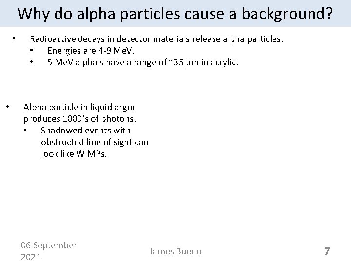 Alpha particle backgrounds from the neck of the