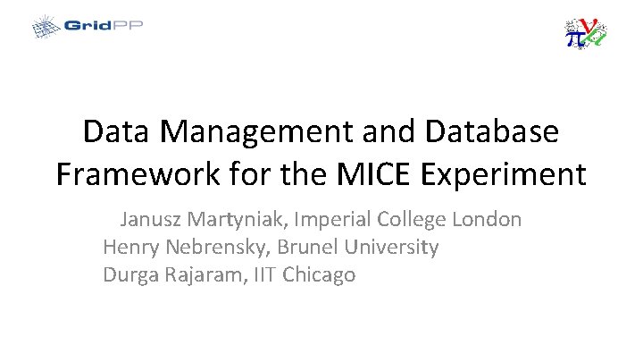 Data Management and Database Framework for the MICE