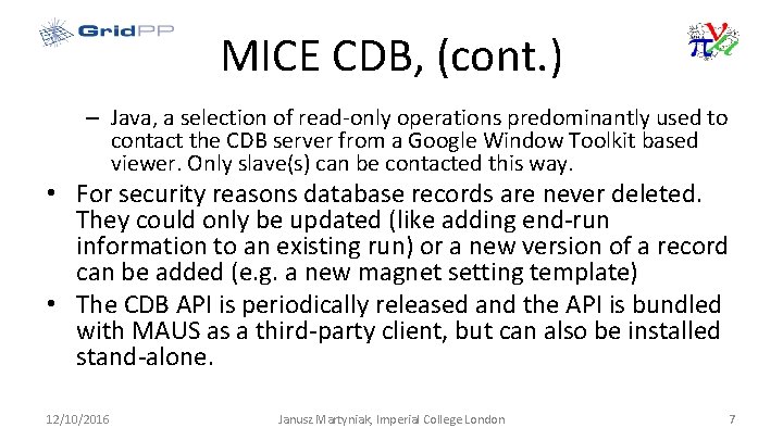Data Management and Database Framework for the MICE
