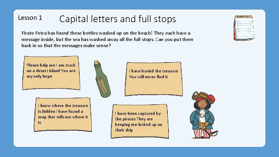 Lesson 1 Capital letters and full stops Capital