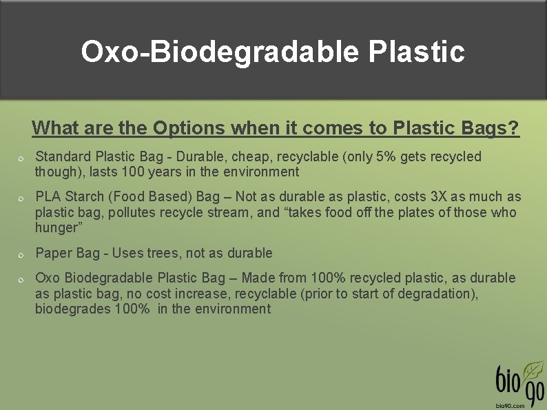 OxoBiodegradable Plastic Oxo Bio Degradable Plastic Bags 100