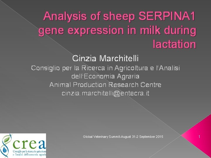 Analysis of sheep SERPINA 1 gene expression in