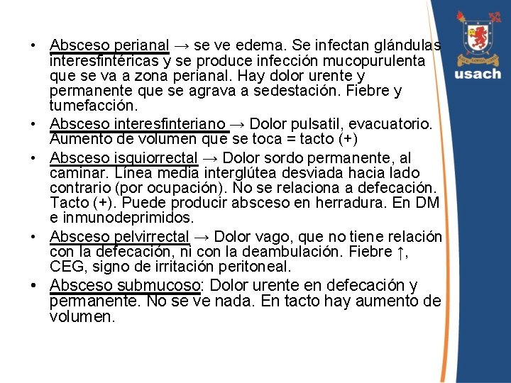 ABSCESOS Y FISTULAS ANORRECTALES Interno Ivn Ruiz Usach