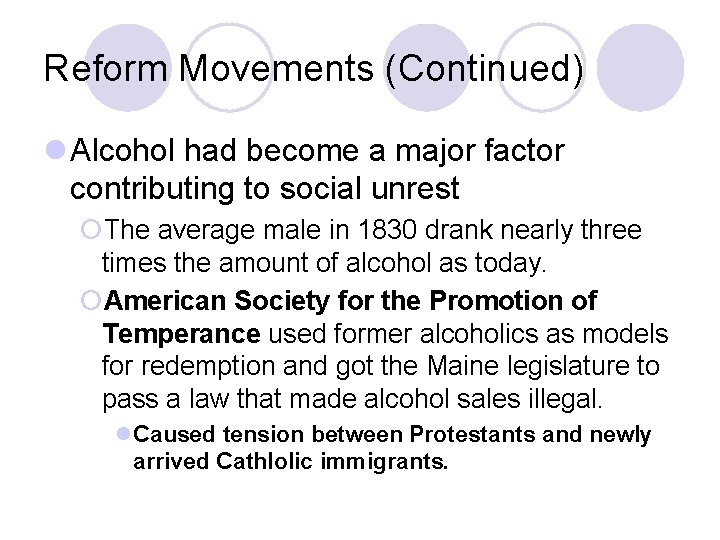 Antebellum Culture and Reform A Changing America A