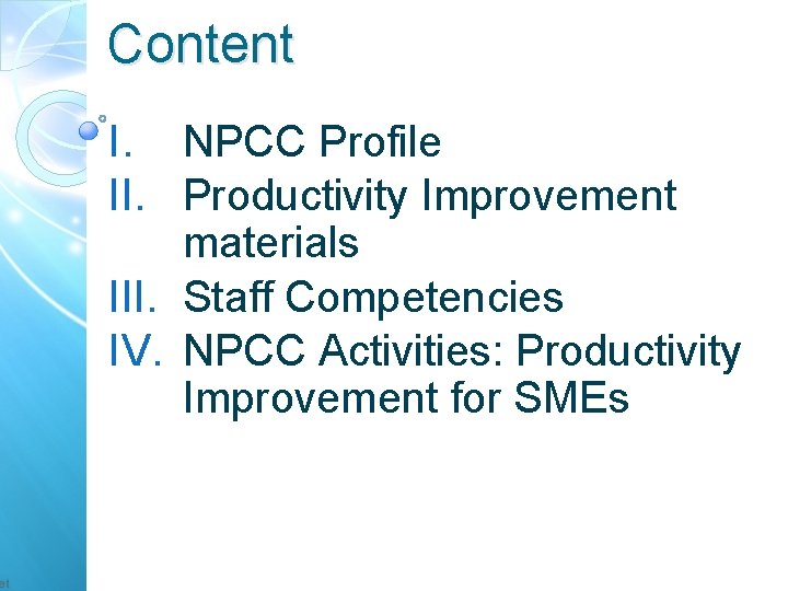 BRIEF BACKGROUND N P C C 2013 NATIONAL