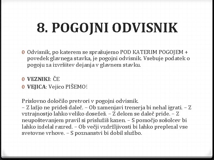 ODVISNIKI hitra razlag a in vaje za vzorec