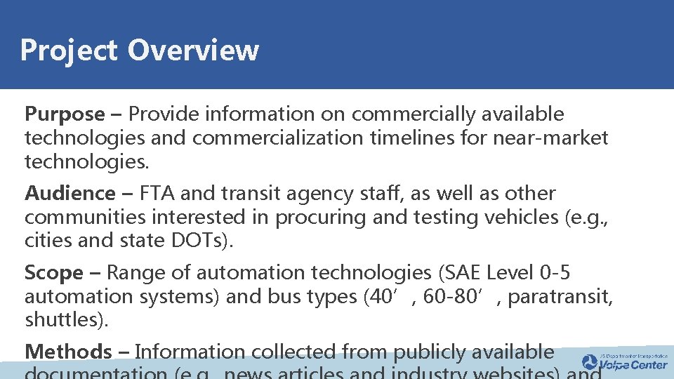 Automated Transit Bus Market Assessment Briefing Joshua Cregger