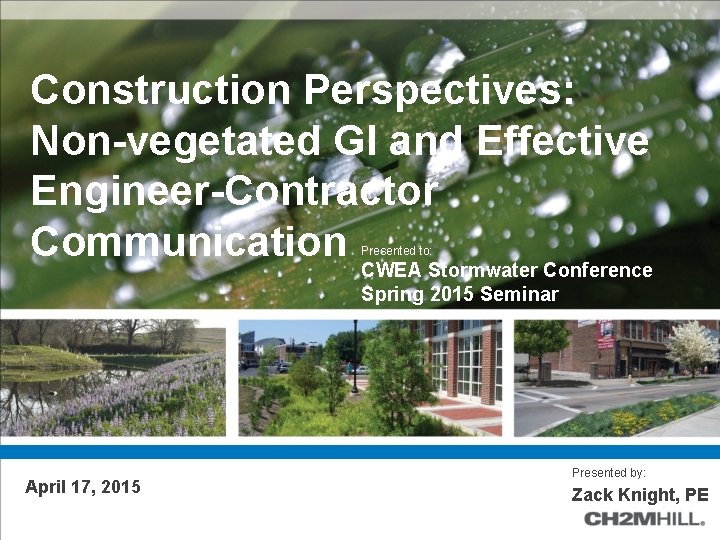 Construction Perspectives Nonvegetated GI and Effective ...