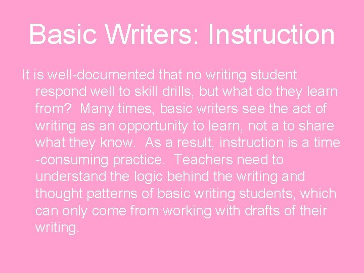 Basic Writers What to Believe What to Know