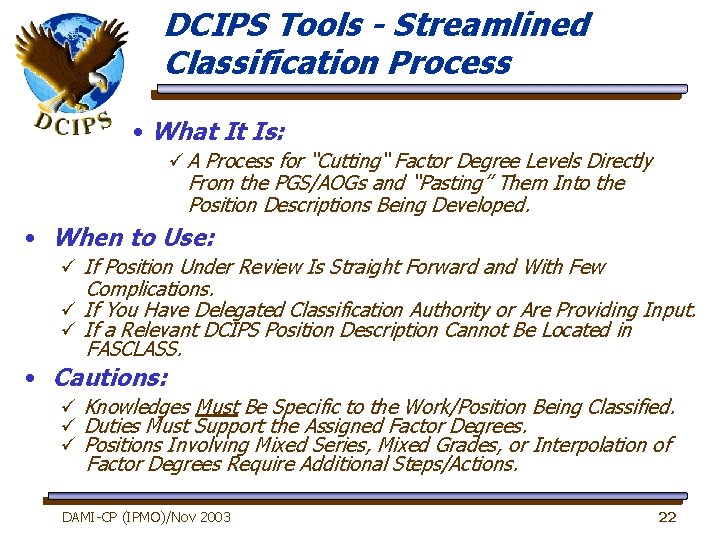 Defense Civilian Intelligence Personnel System Basics Career Management
