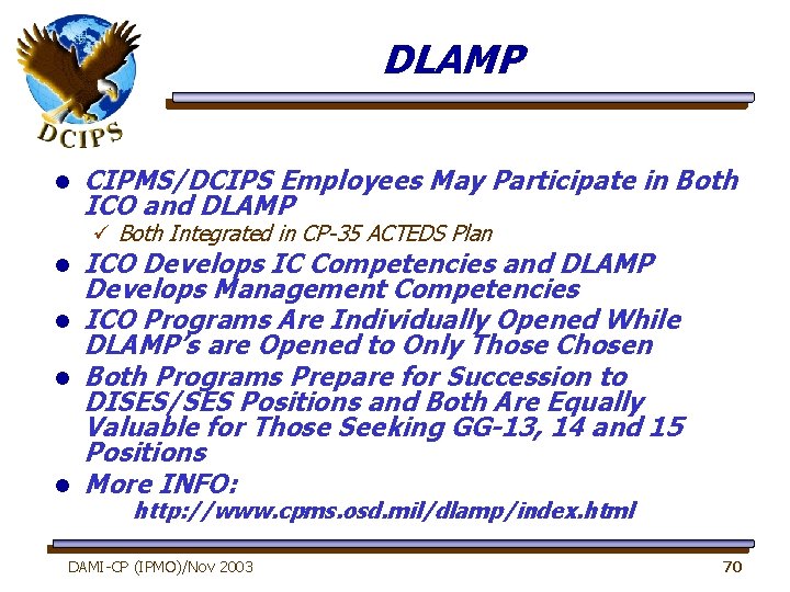 Defense Civilian Intelligence Personnel System Basics Career Management