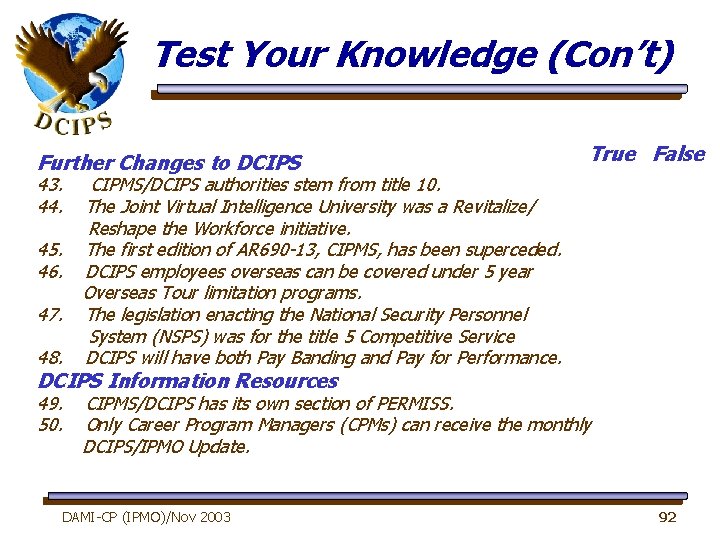 Defense Civilian Intelligence Personnel System Basics Career Management