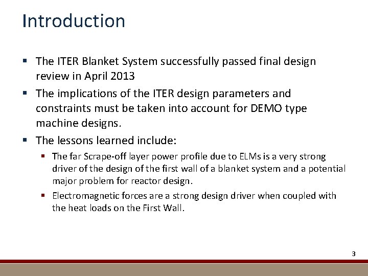 First Wall Heat Loads Mike Ulrickson November 15