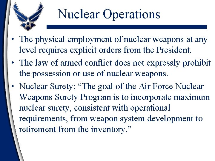 Air Force Functions Overview Levels of Air Space