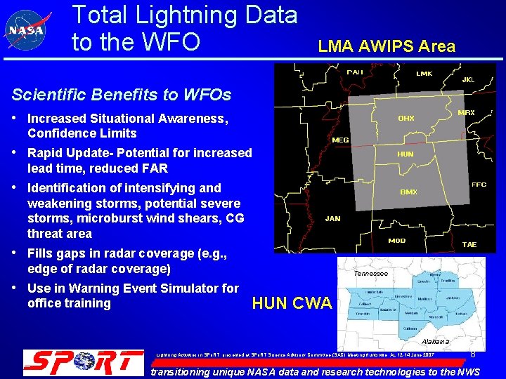 North Alabama and DC Lightning Mapping presented at