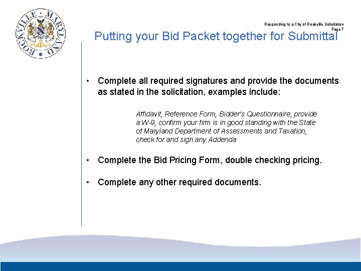 How to Respond to a City of Rockville