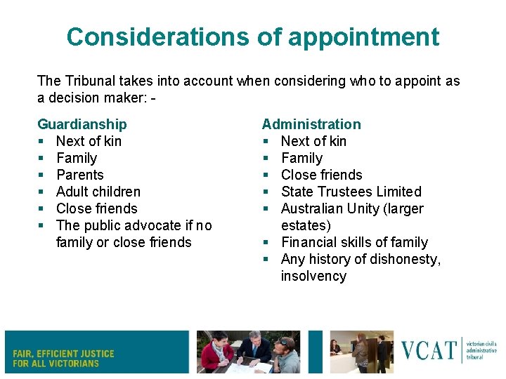 Role of VCAT Member Rodney Page The Victorian