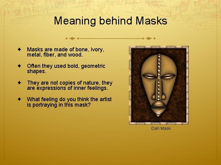Unit 1 African Masks Various Artists Shape Pattern
