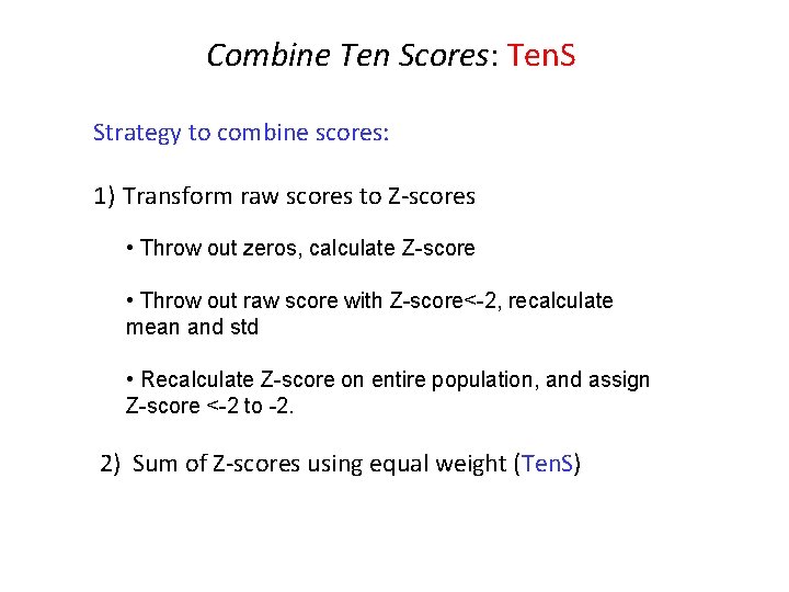 FM Model Assessment Old scores and New Combinations