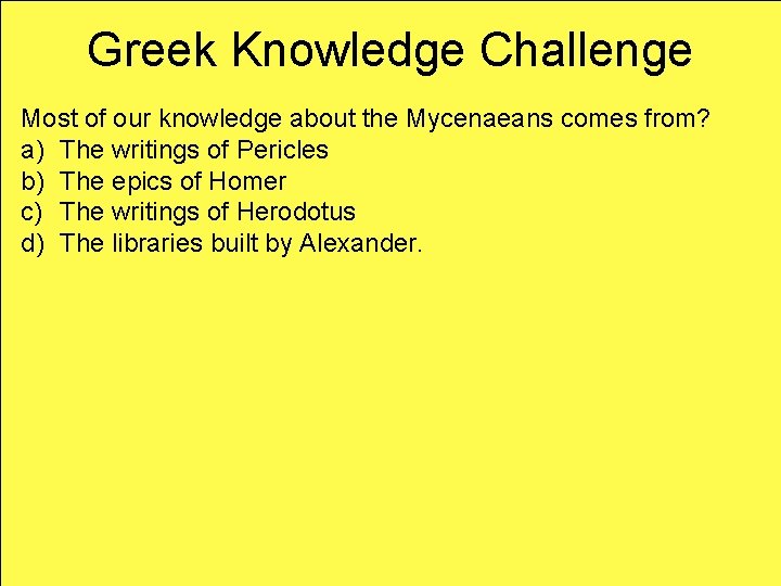 Greek Student Growth Objective Challenge Submitted by C