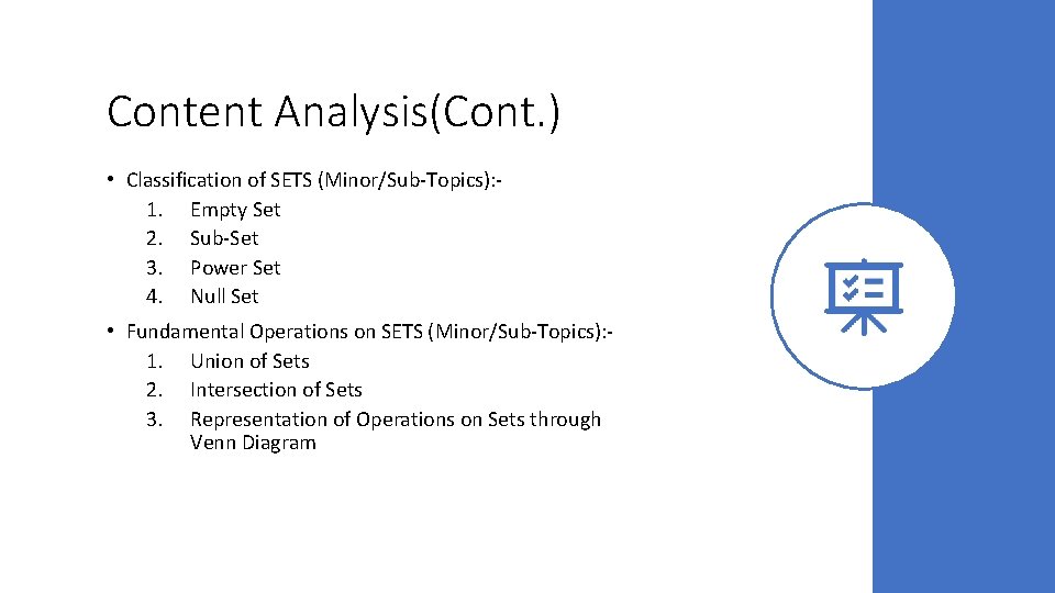 Pedagogical Analysis of The Content SETS By Dr