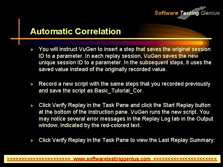 Understanding Correlation In HP Load Runner www softwaretestinggenius