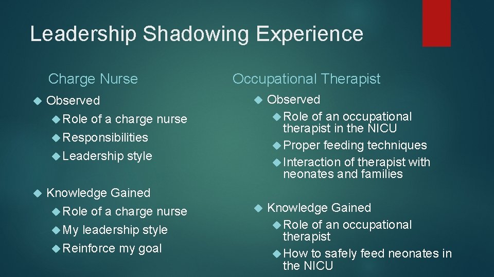 Professional Development BY SAMANTHA HELMS Direct Patient Care