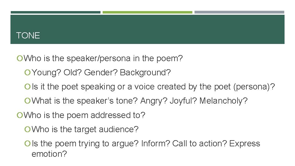 HOW TO ANALYZE A POEM 316 Poetry is