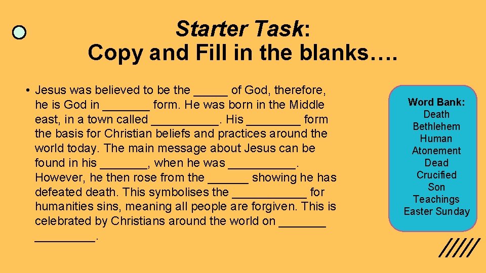 Recap last lesson Lesson 3 Who is Jesus