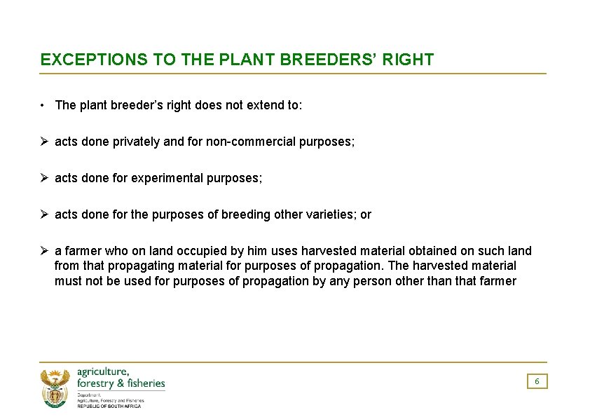 PLANT BREEDERS RIGHTS POLICY J B JAFTHA D