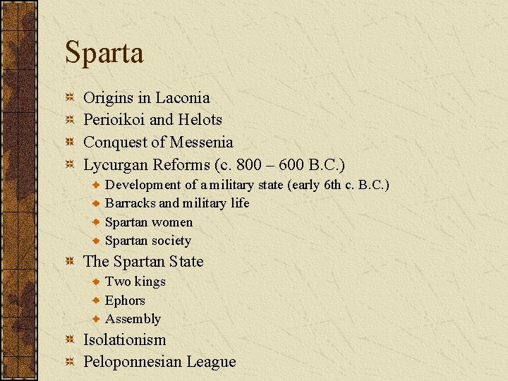 Chapter 3 The Civilization of the Greeks Timeline