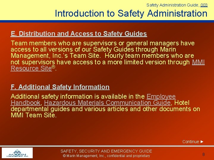 Safety Administration Guide 003 Introduction to Safety Administration