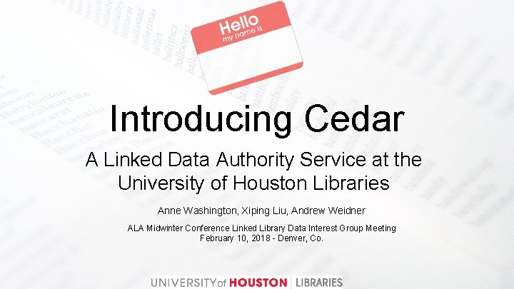 Introducing Cedar A Linked Data Authority Service at