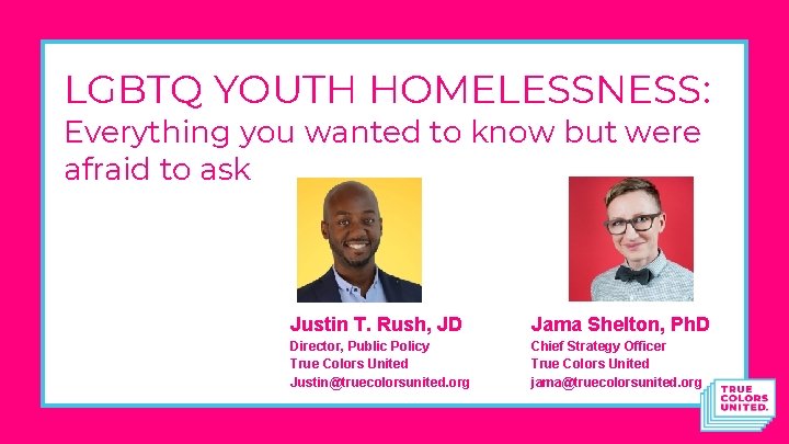 LGBTQ YOUTH HOMELESSNESS Everything you wanted to know