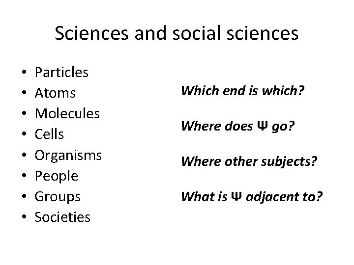 Psychology Initial course subject summary First 8 10
