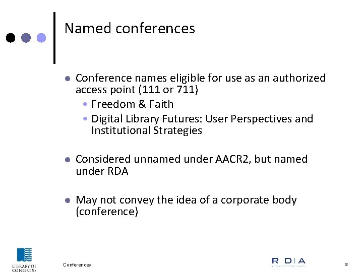 RDA Special Topics Conferences Guidelines for Best Practice