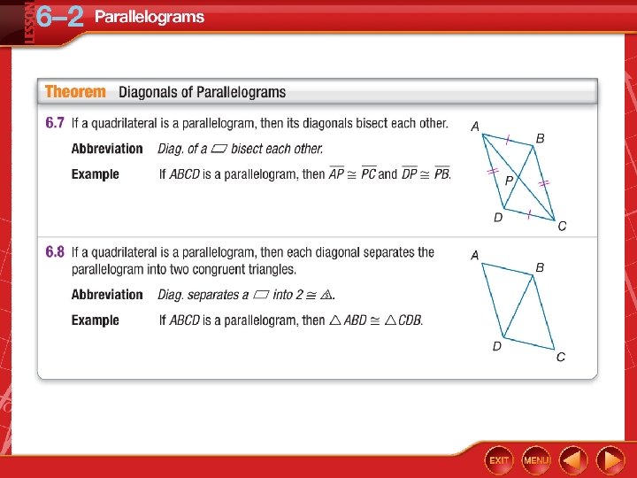 LESSON 6 2 Parallelograms FiveMinute Check over Lesson