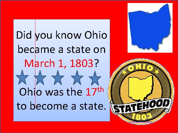 OHIO Did you know Ohio became a state