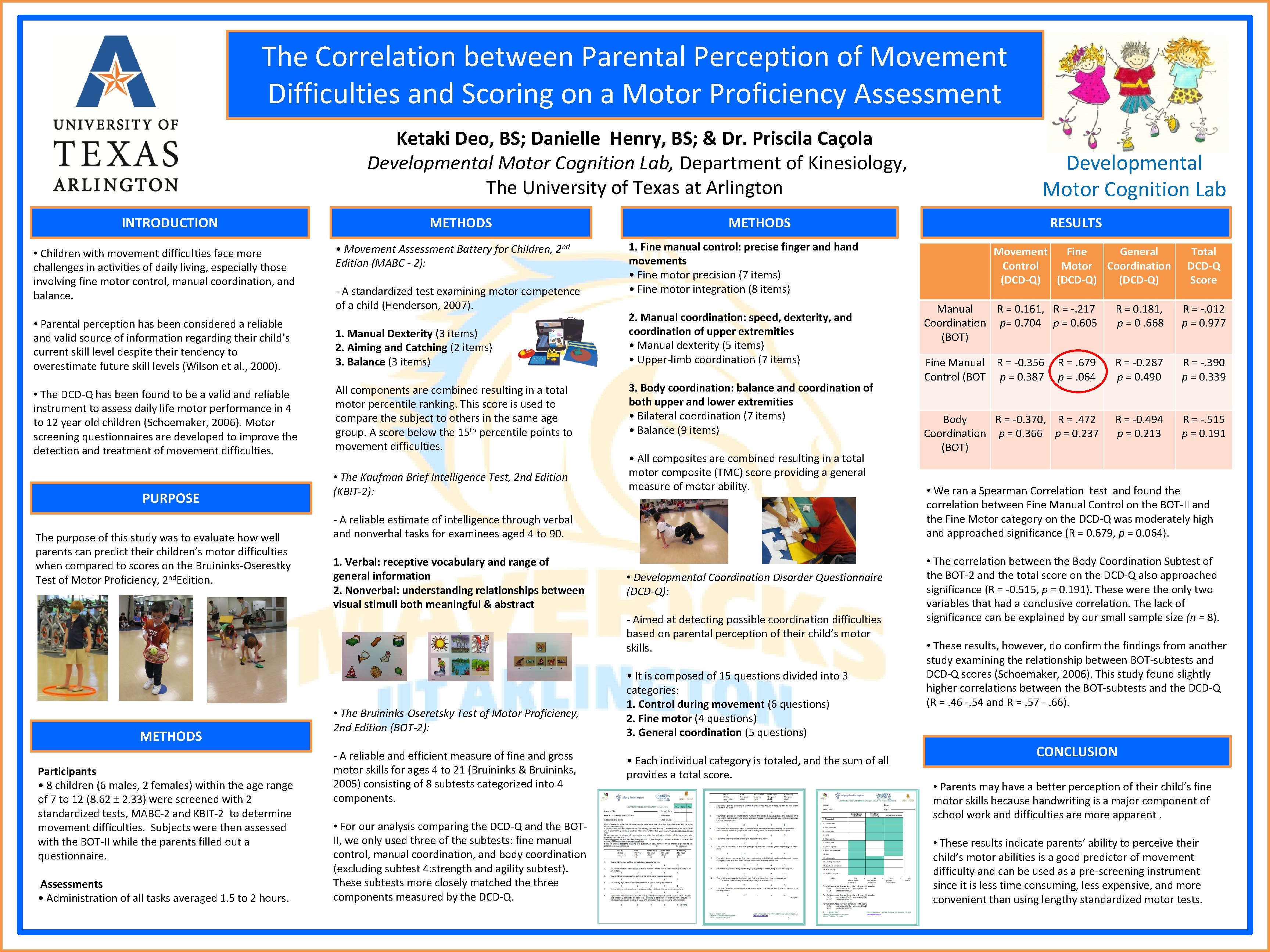 The Correlation between Parental Perception of Movement Difficulties