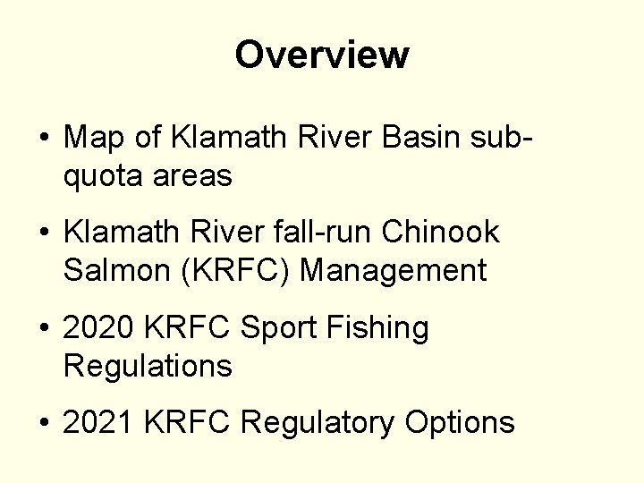 2021 Klamath River Basin Sport Fishing Regulations Fish