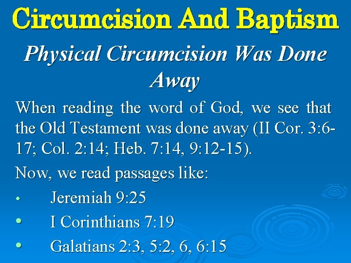 Circumcision And Baptism Gods Command Concerning Circumcision Genesis