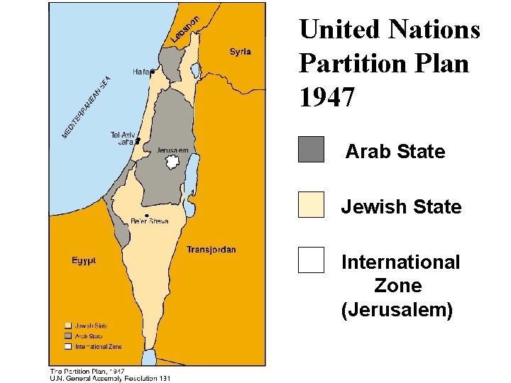 United Nations Partition Plan 1947 Arab State Jewish
