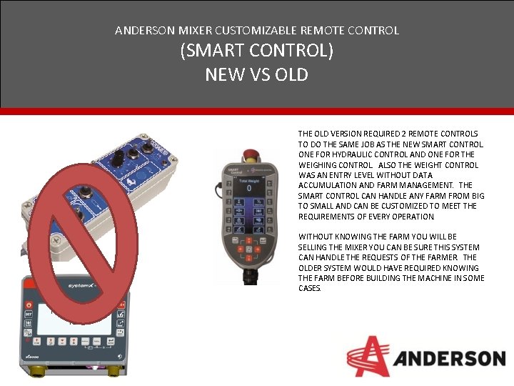 ANDERSON MIXER CUSTOMIZABLE REMOTE CONTROL SMART CONTROL ANDERSON