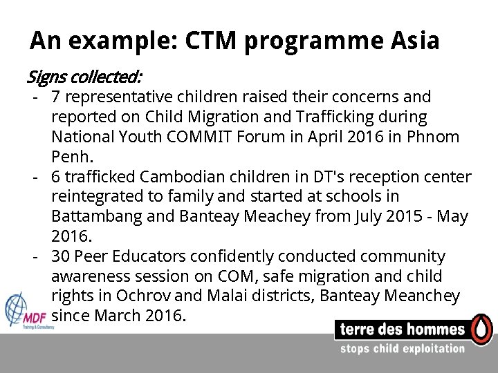 Use of Outcome Mapping in Monitoring Outcomes To