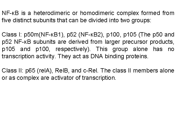 NFB family and Signal Transduction Pathway NFB Family